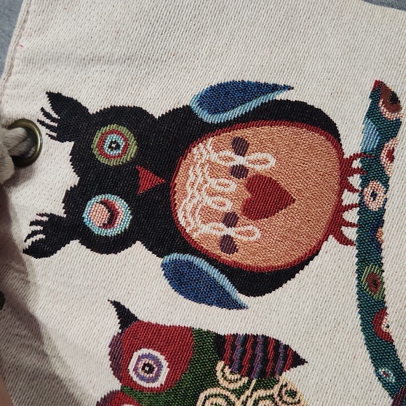 Hand Crafted | Bags | Woven Tapestry Owl Shopping Canvas Tote Shoulder ...